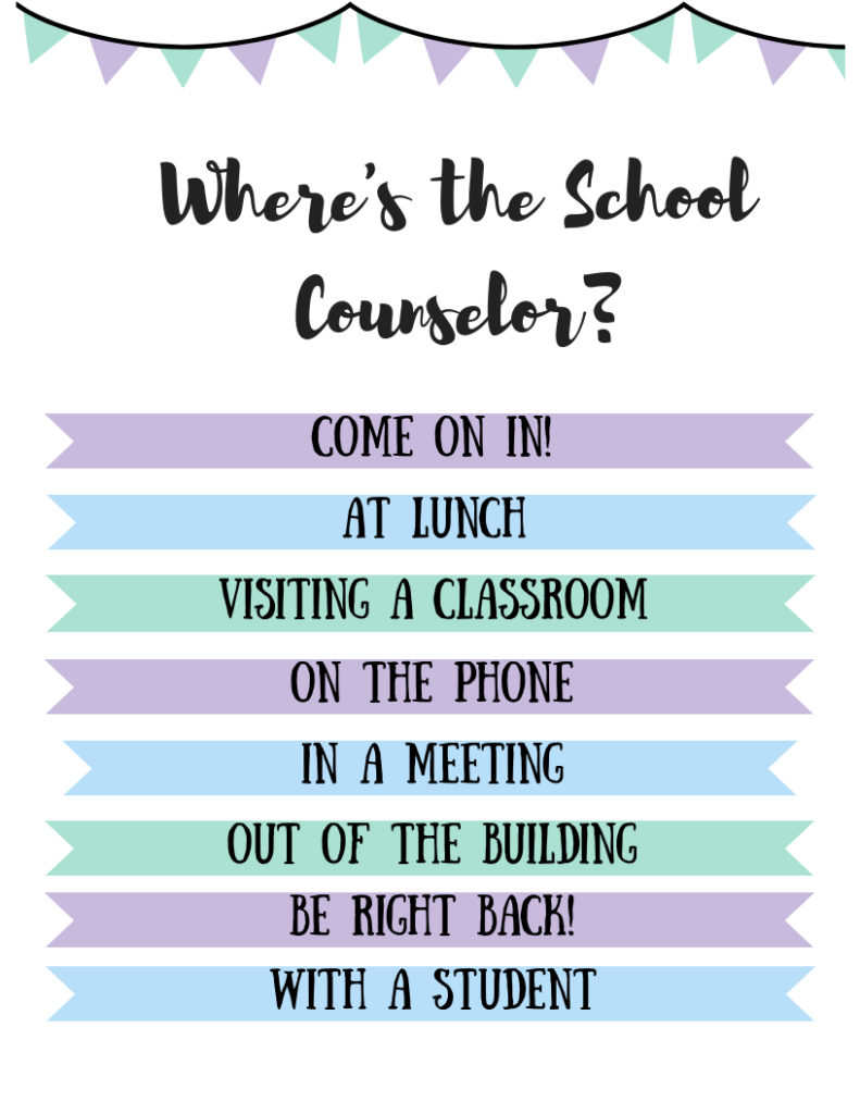 Wheres the school counselor sign – Hub For Helpers